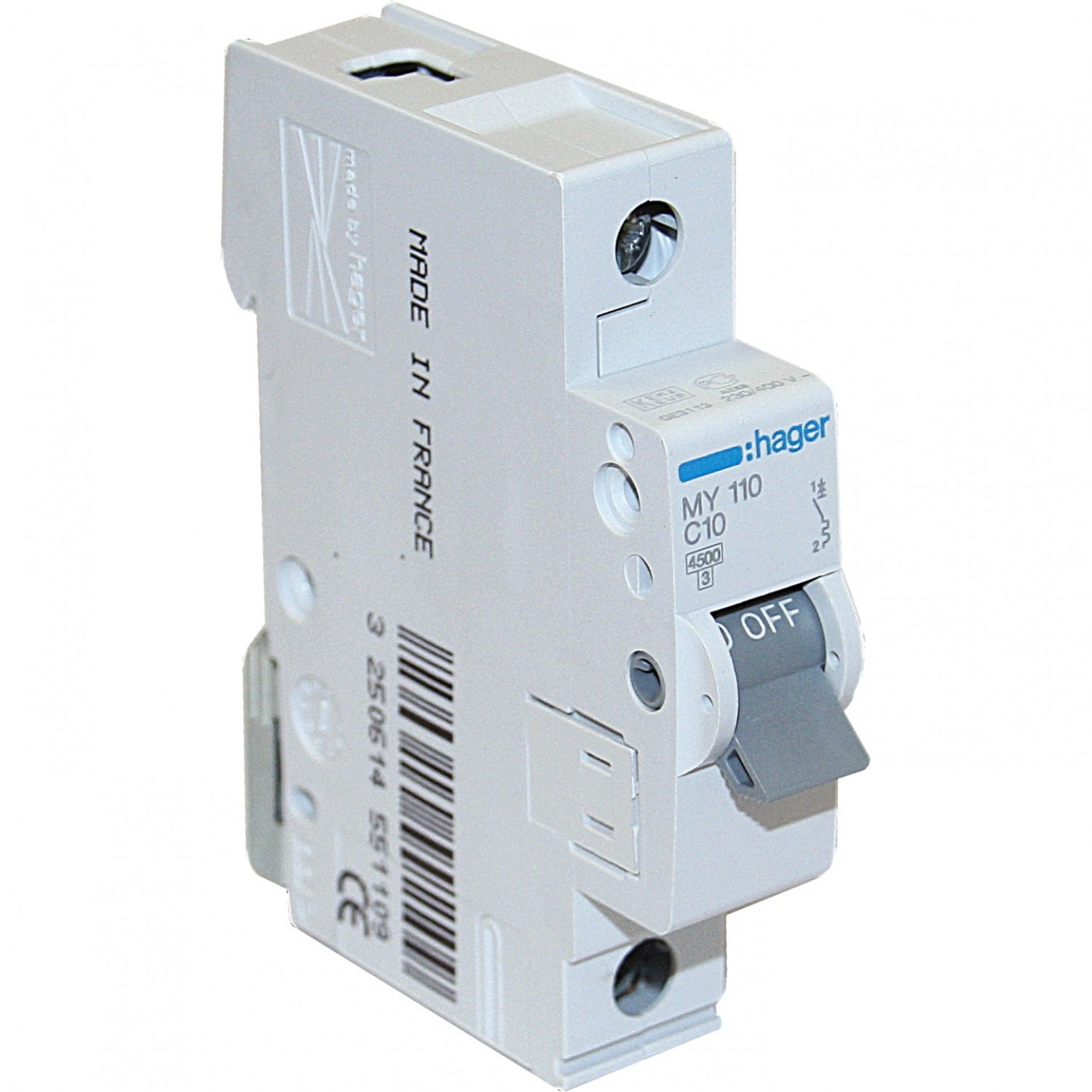 Автоматический выключатель HAGER 1P 4,5kA C-10A 1M MY110. Купить Автоматический выключатель на ...